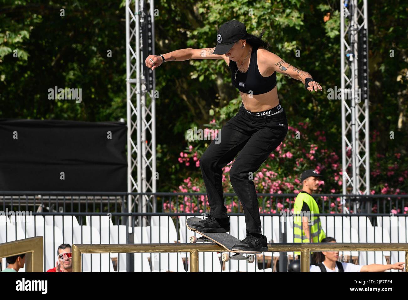 Ana Maria Rendon during Street Skateboarding, Roma, Italia,at the Colle ...