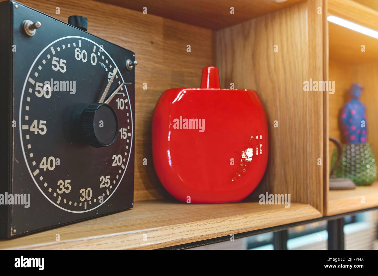 Audible analog darkroom timers used as retro decoration. Vintage ...