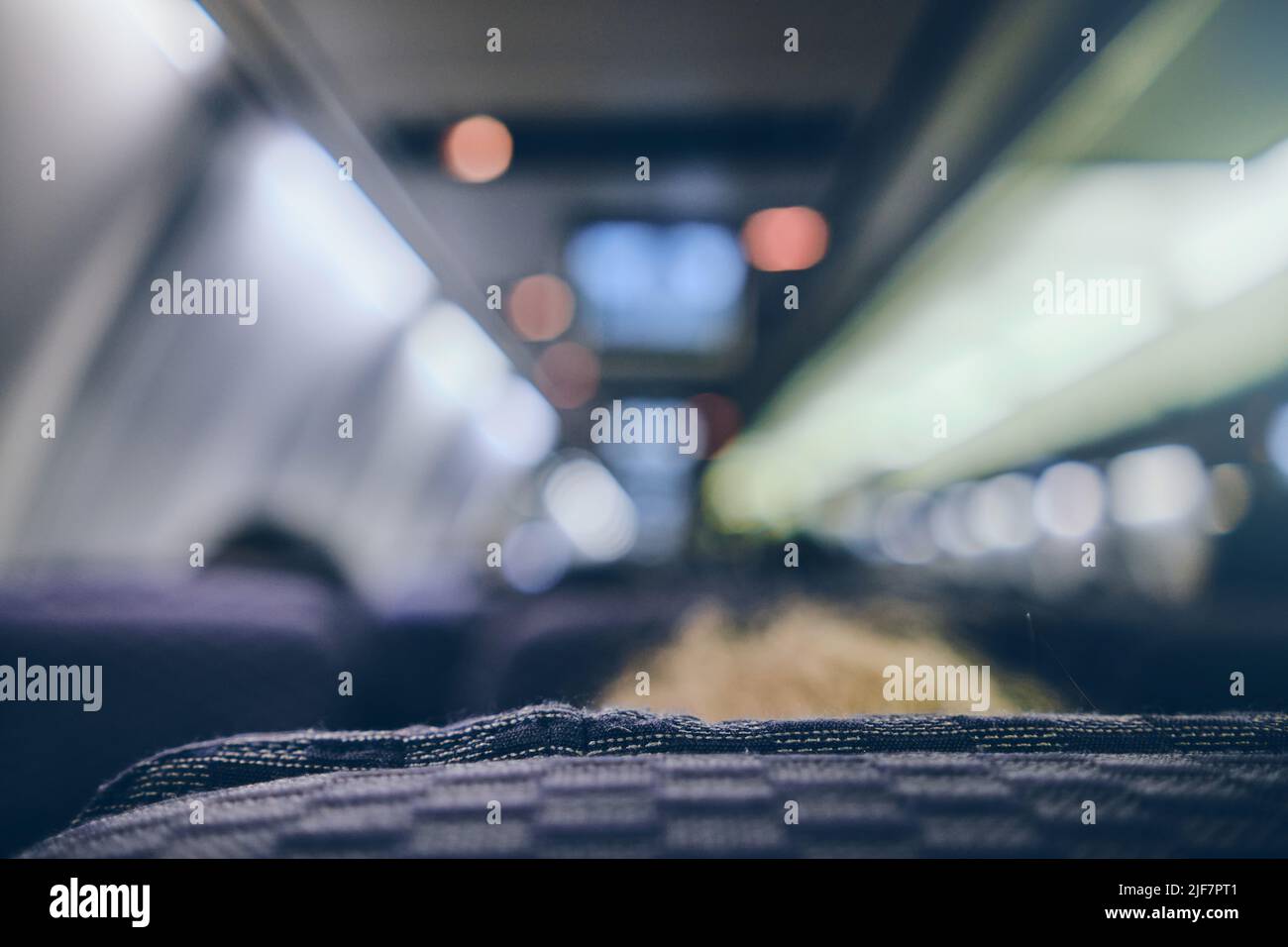 Crop image of airplane screen device for entertainment to serve ...