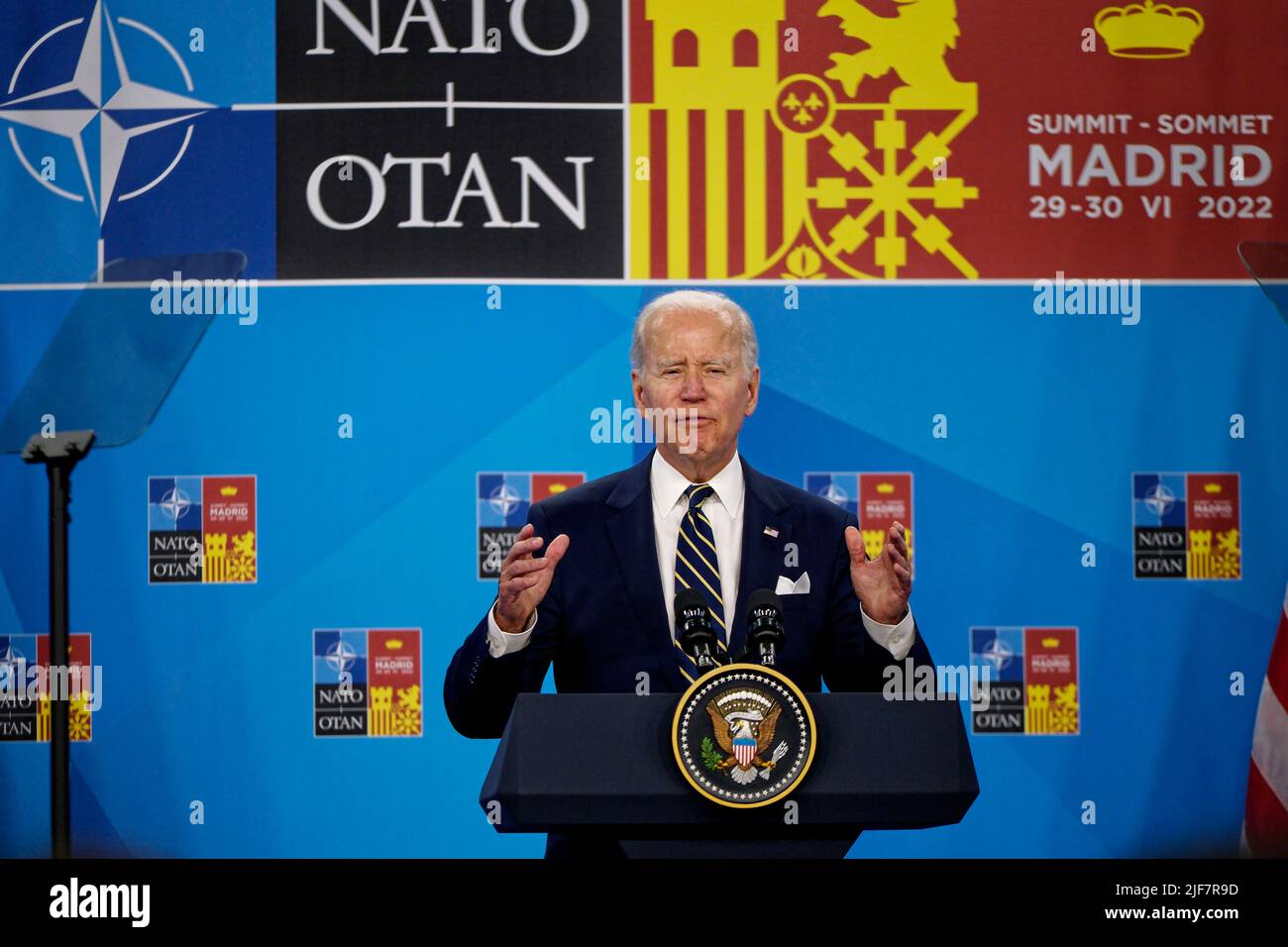 Madrid, Spain. 30th June, 2022. NATO Summit in Madrid. Joe Biden ...