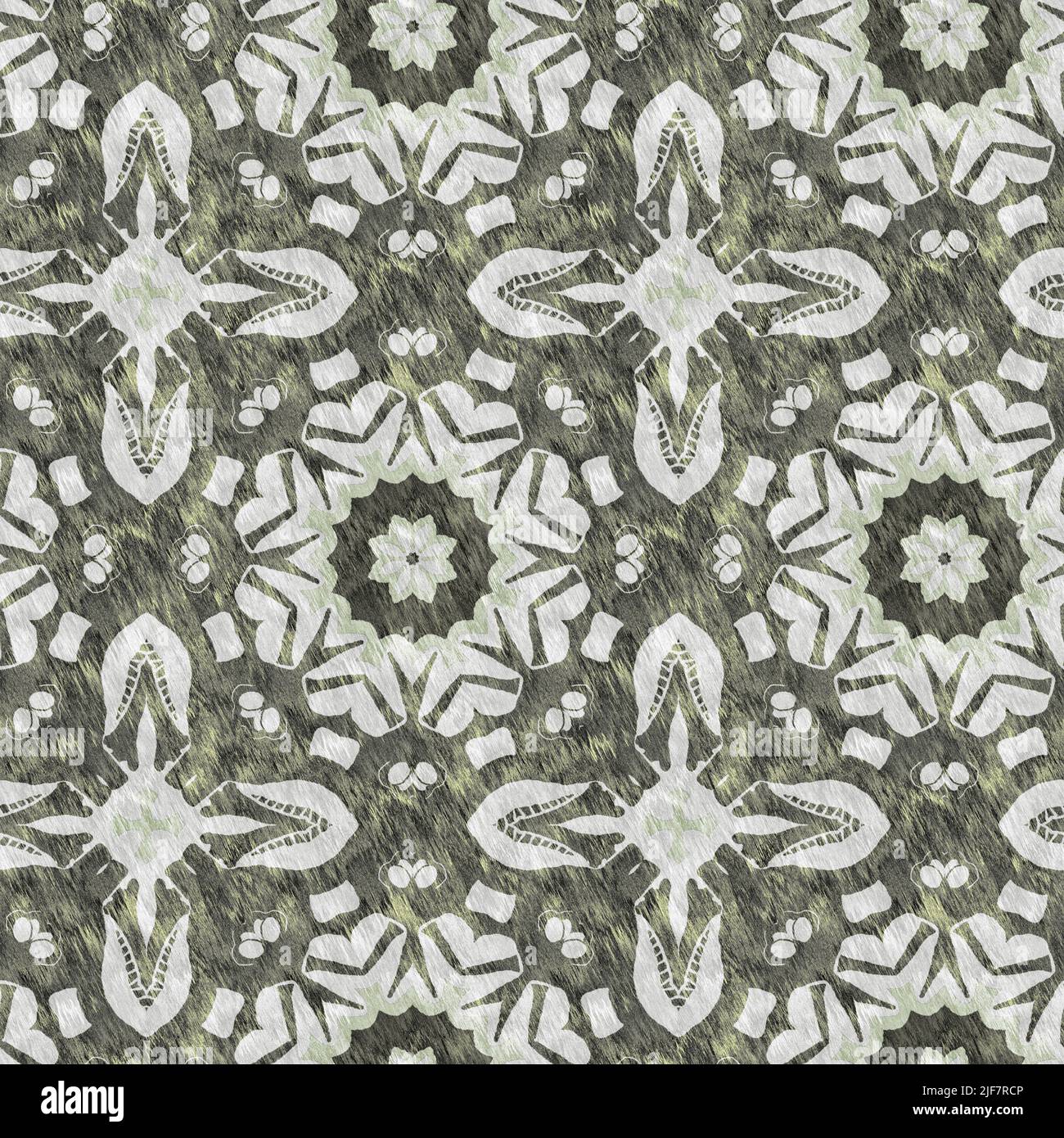 Mosaic geometric green seamless texture pattern. Trendy kaleidoscope ...