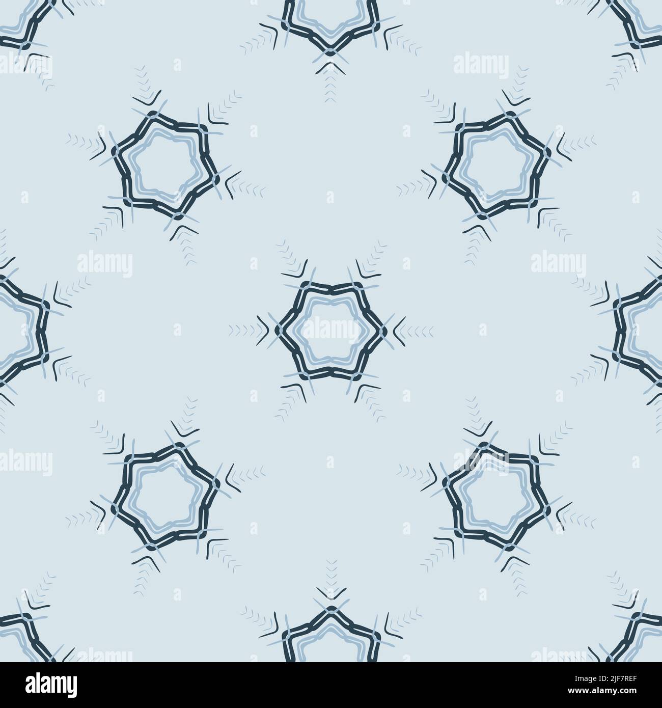 Christmas frozen snowflake seamless vector pattern. Masculine winter ...