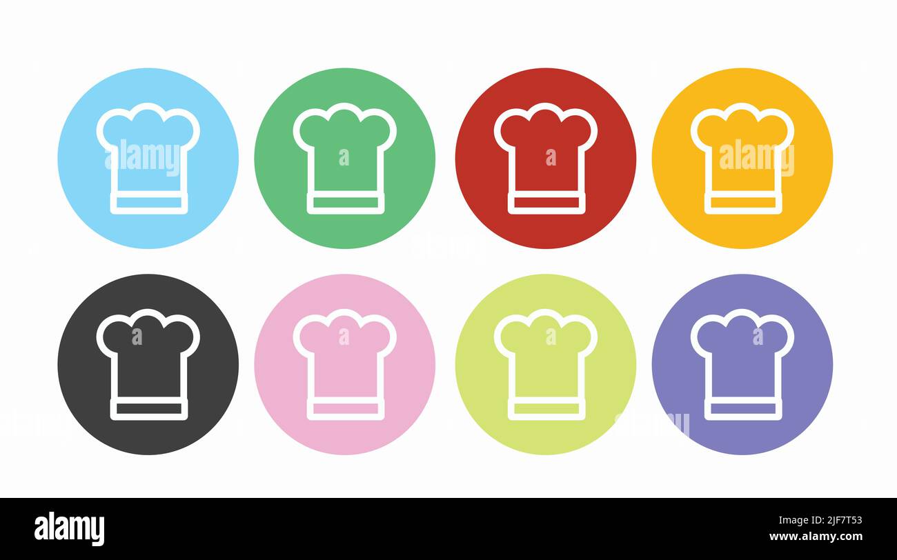Chef Hat Icon Set. Vector isolated editable flat illustration set Stock ...