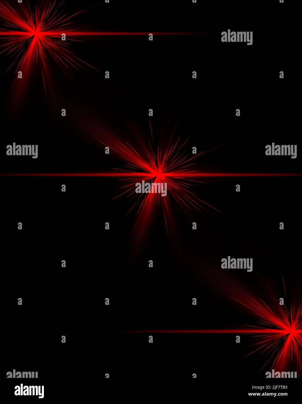 three rays of light in red color on a black background Stock Photo - Alamy