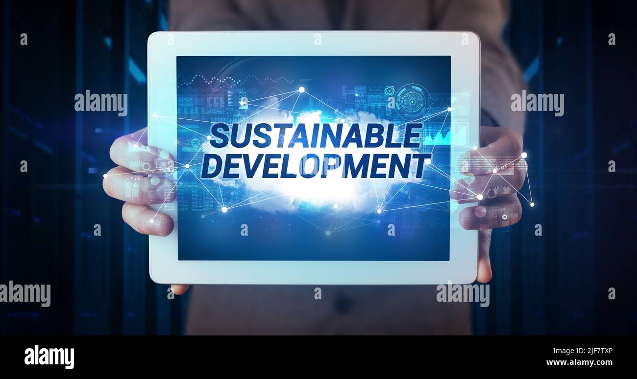 Person holding tablet, technology concept Stock Photo - Alamy