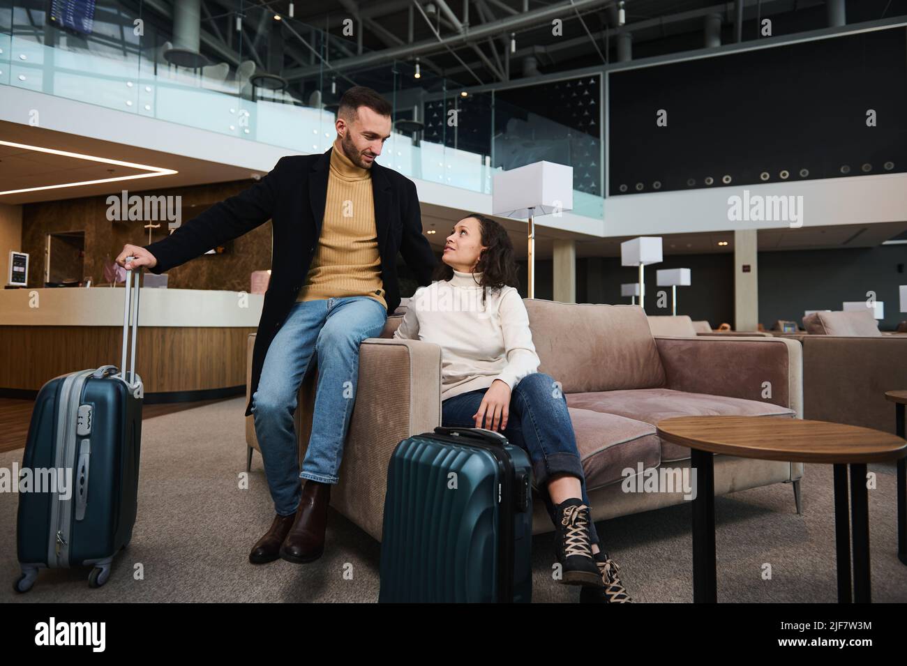 Charming young couple in love, married heterosexual couple, business ...