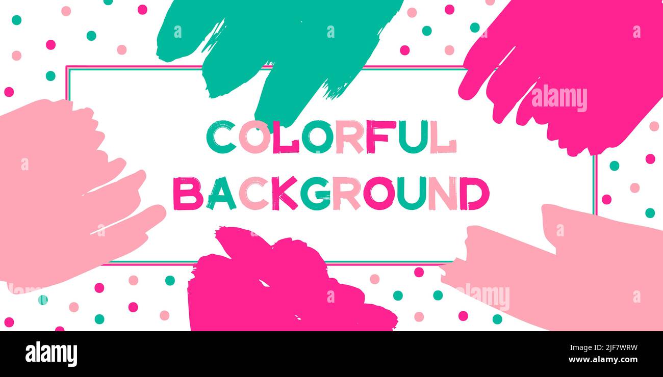 Trendy header design with different colorful hand drawn brush strokes ...