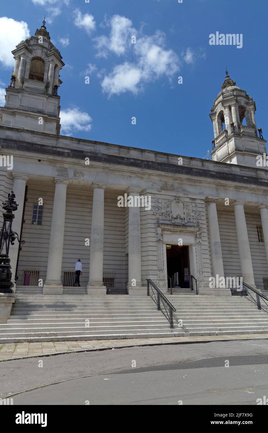 Cardiff Crown Court, Cardiff City Centre., June 2022, summer. Blue sky ...