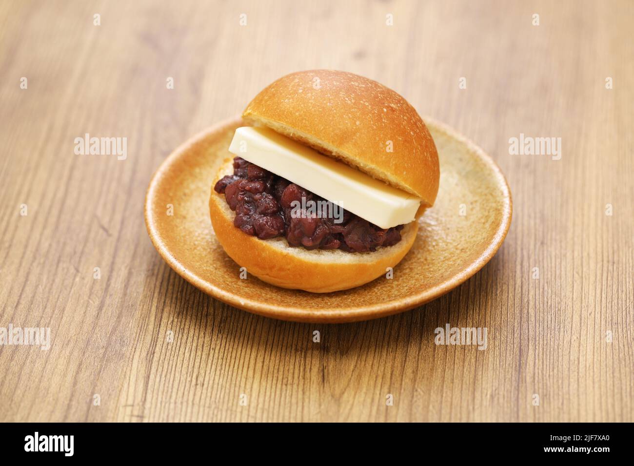 sweet red bean paste and butter sandwich, Japanese food Stock Photo - Alamy