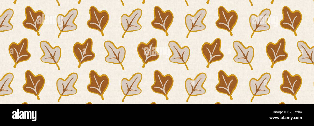 Gender neutral foliage leaf seamless raster border. Simple whimsical 2 ...