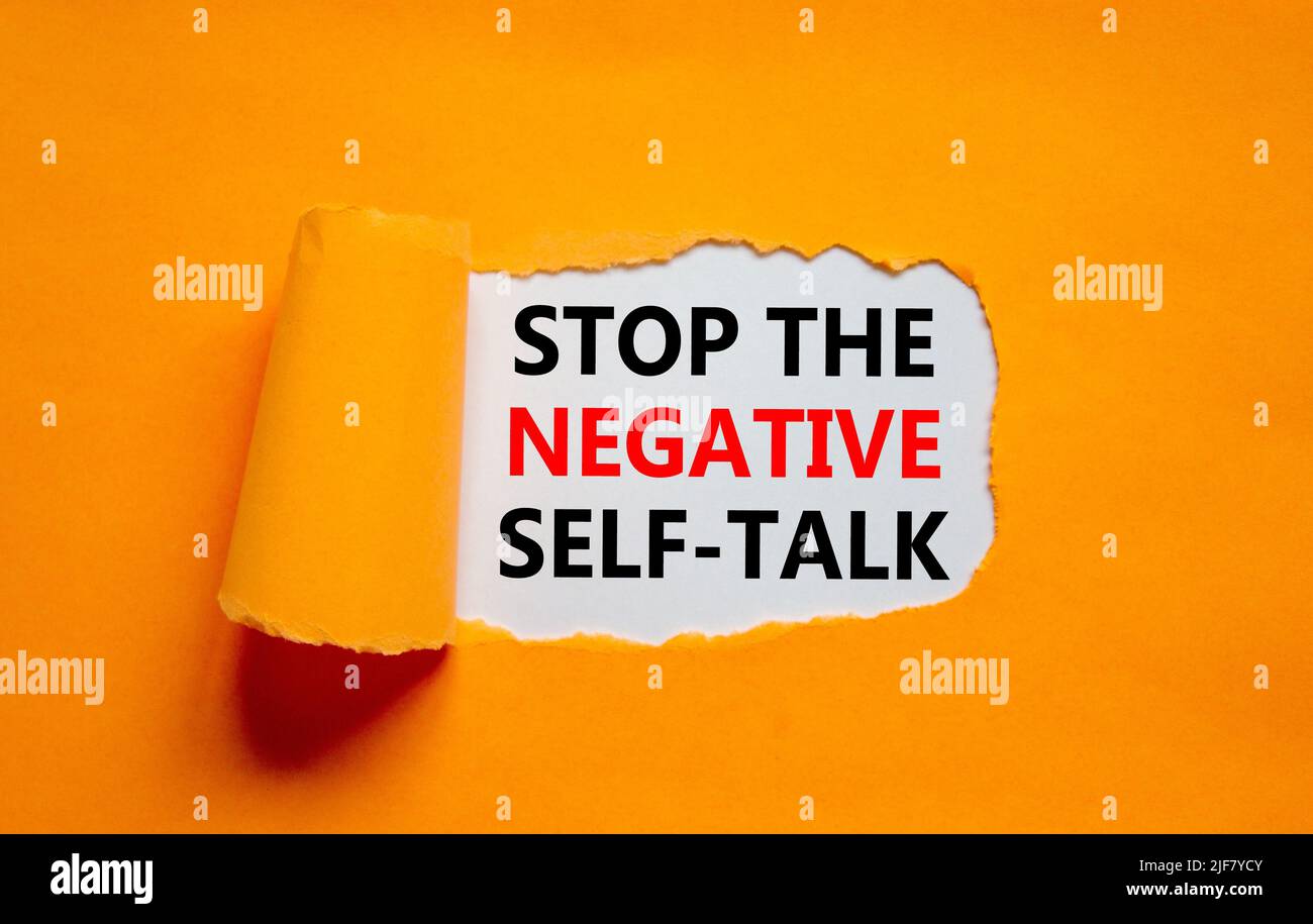 Stop negative self-talk symbol. Concept words Stop the negative self ...