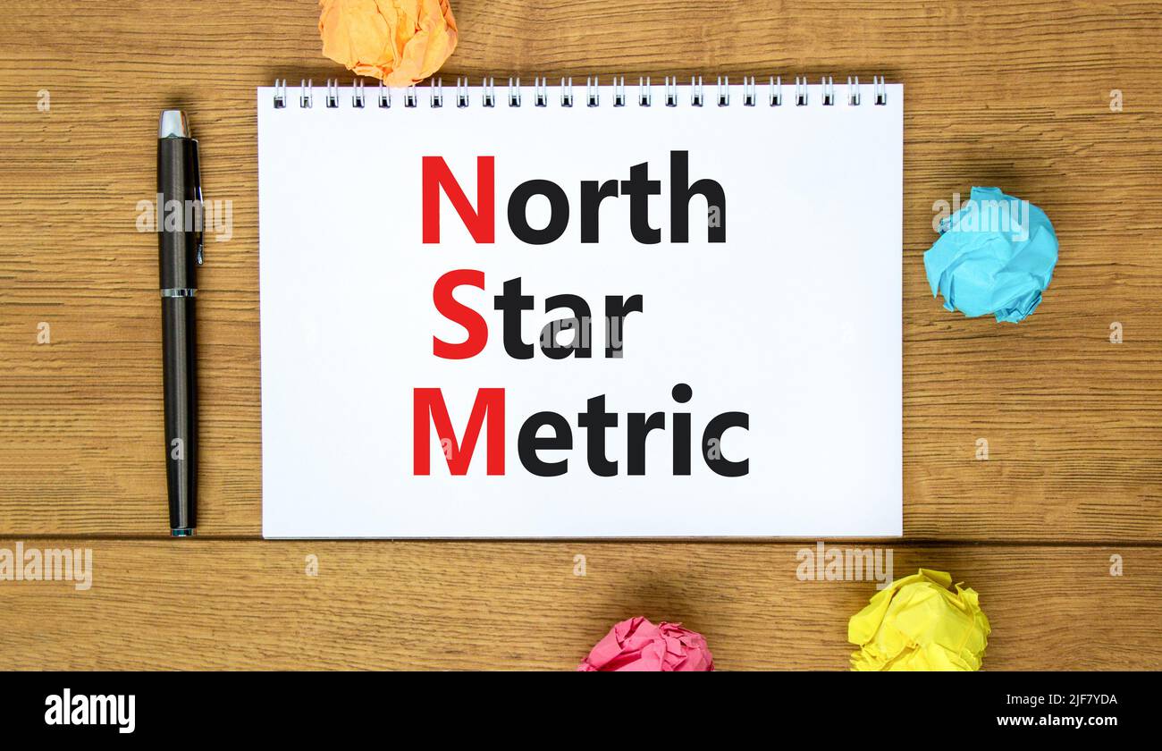 NSM north star metric symbol. Concept words NSM north star metric on ...