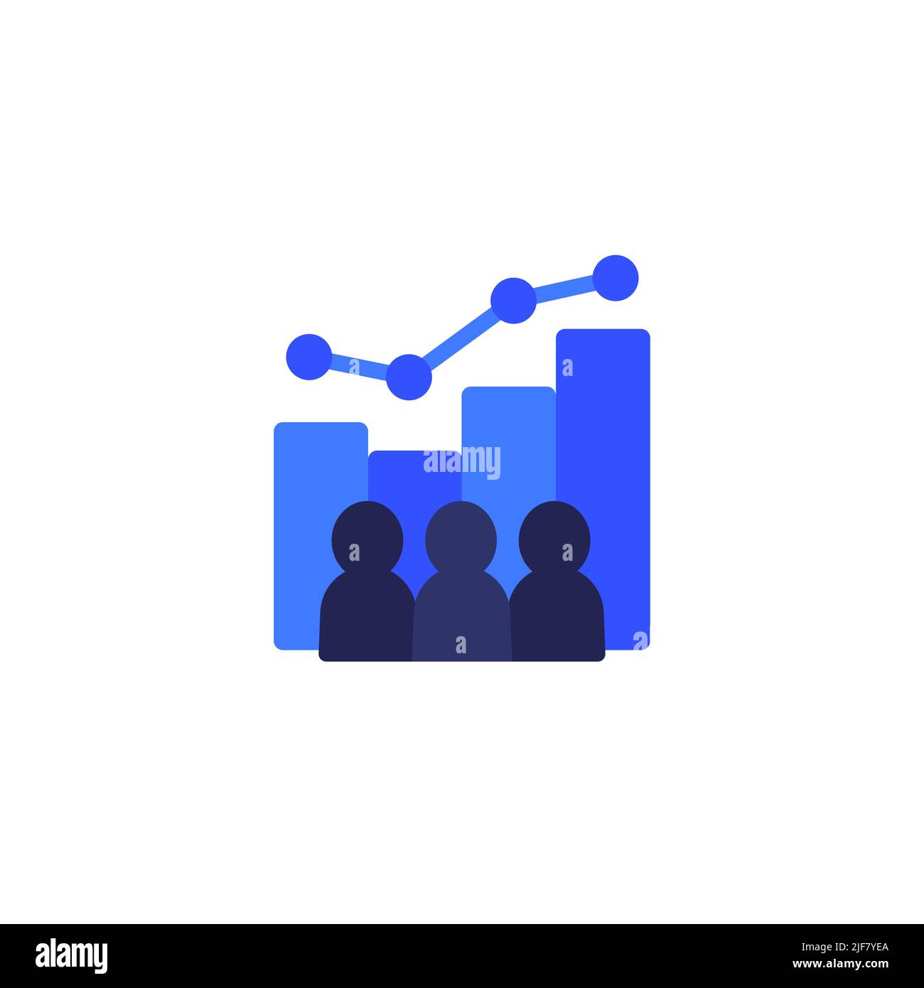 team performance growth icon on white, vector Stock Vector Image & Art ...