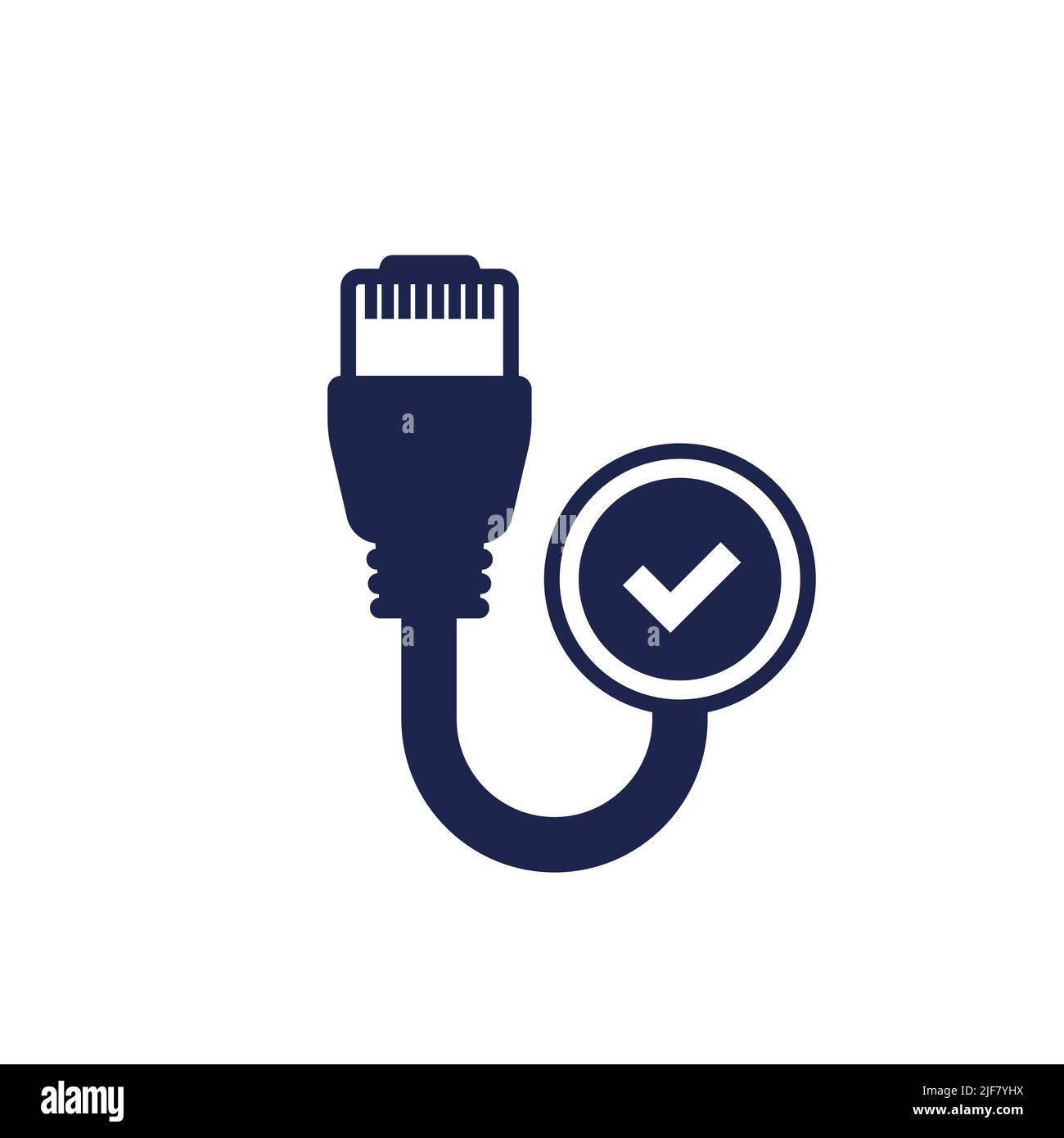 ethernet cable and check mark, vector icon Stock Vector Image & Art - Alamy