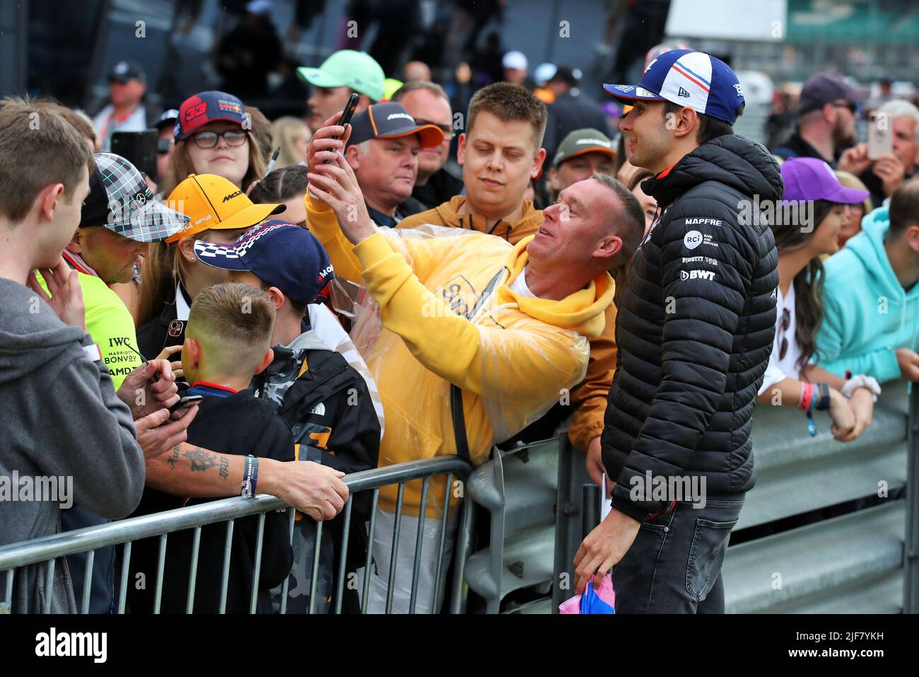 Esteban Ocon (FRA) Alpine F1 Team with fans. British Grand Prix ...