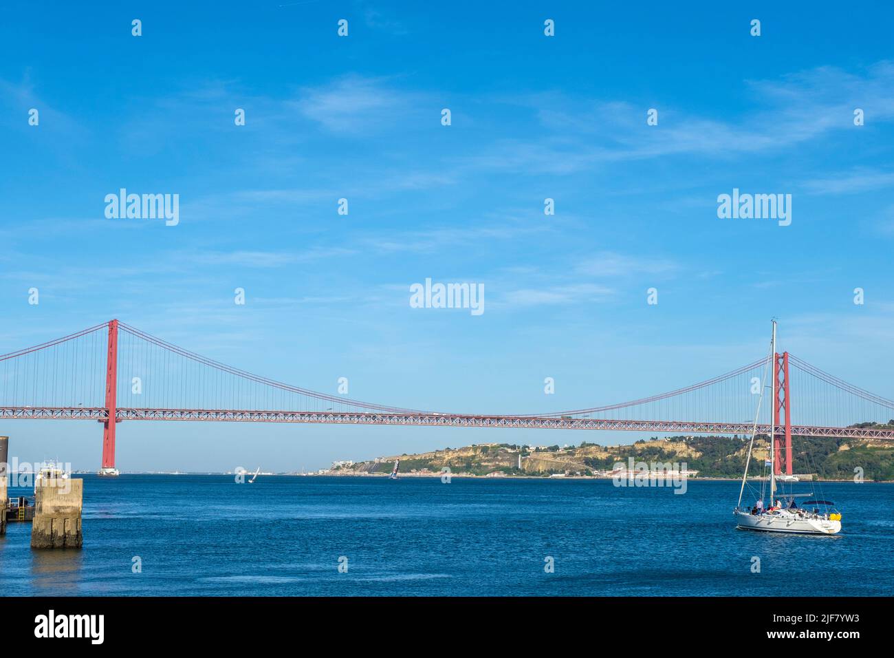 The city of Lisbon - Bridge of the 25 april - day of the revolution ...