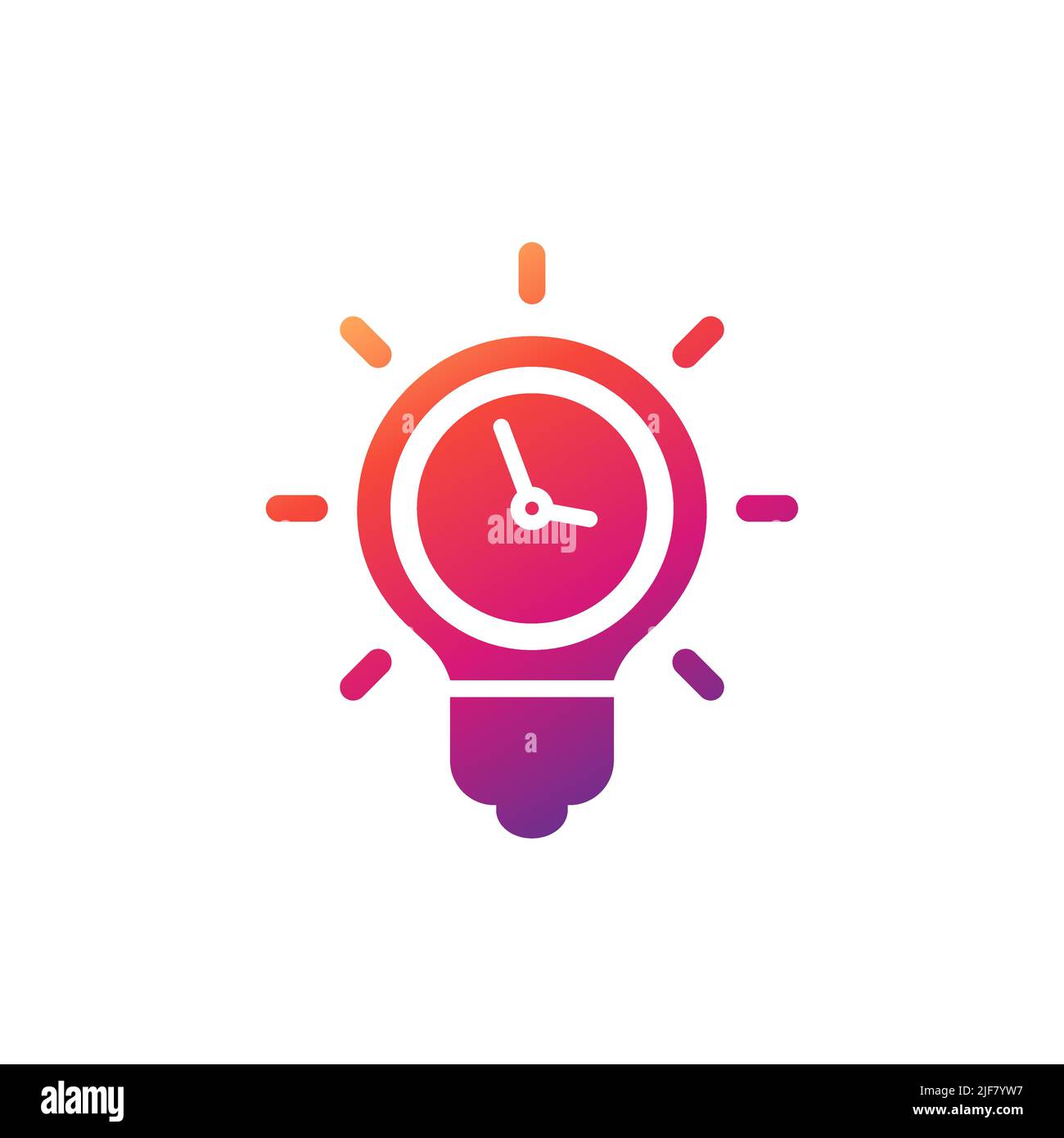 Idea and time icon with light bulb, vector Stock Vector Image & Art - Alamy