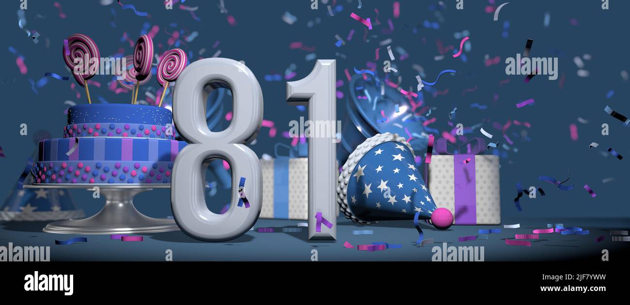 Happy birthday number 81 greeting hi-res stock photography and images ...