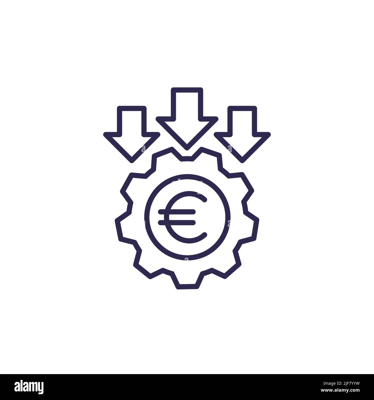 Decrease line icon reduction Cut Out Stock Images & Pictures - Alamy