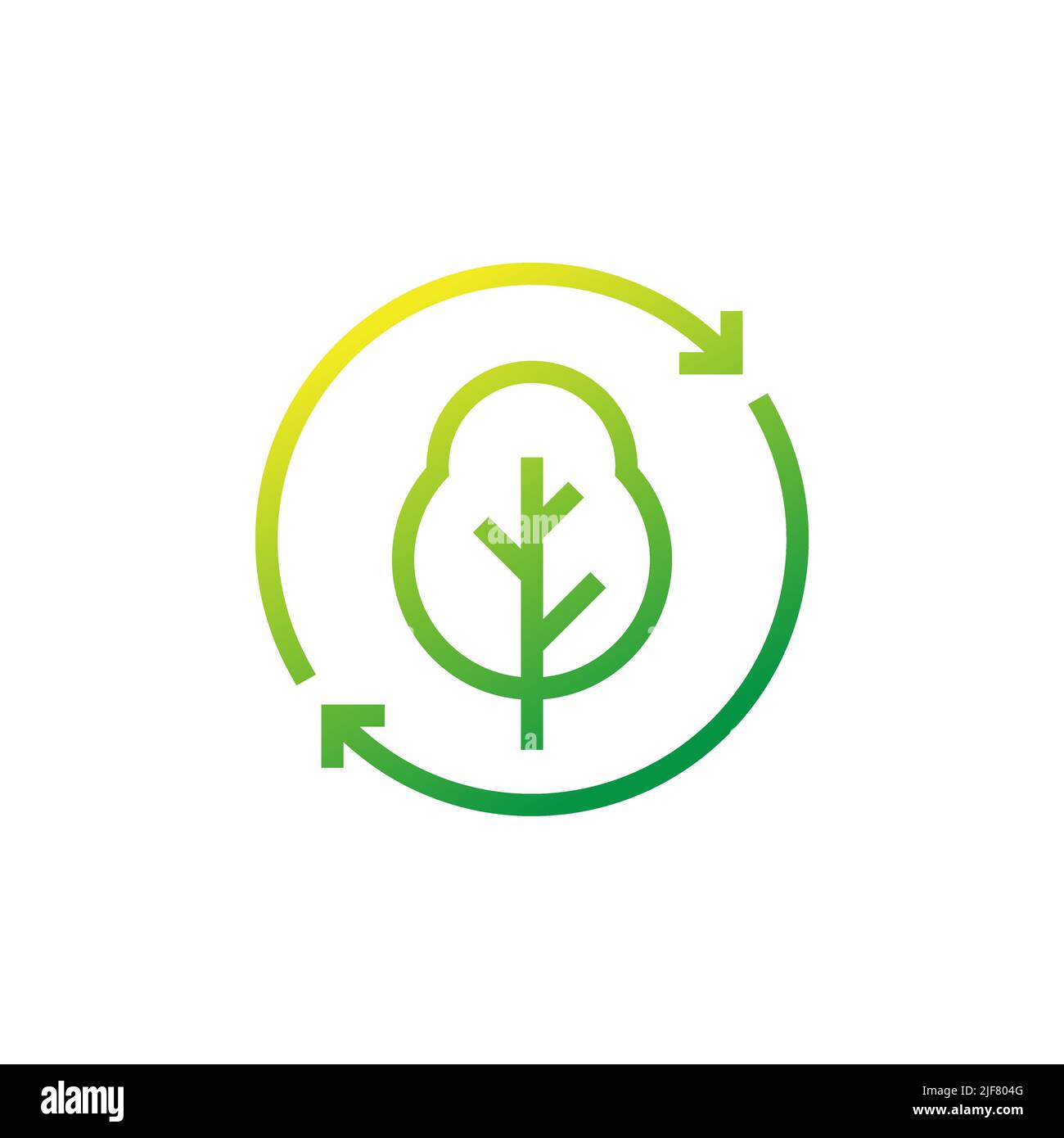 reforestation icon with a tree, line vector Stock Vector Image & Art ...