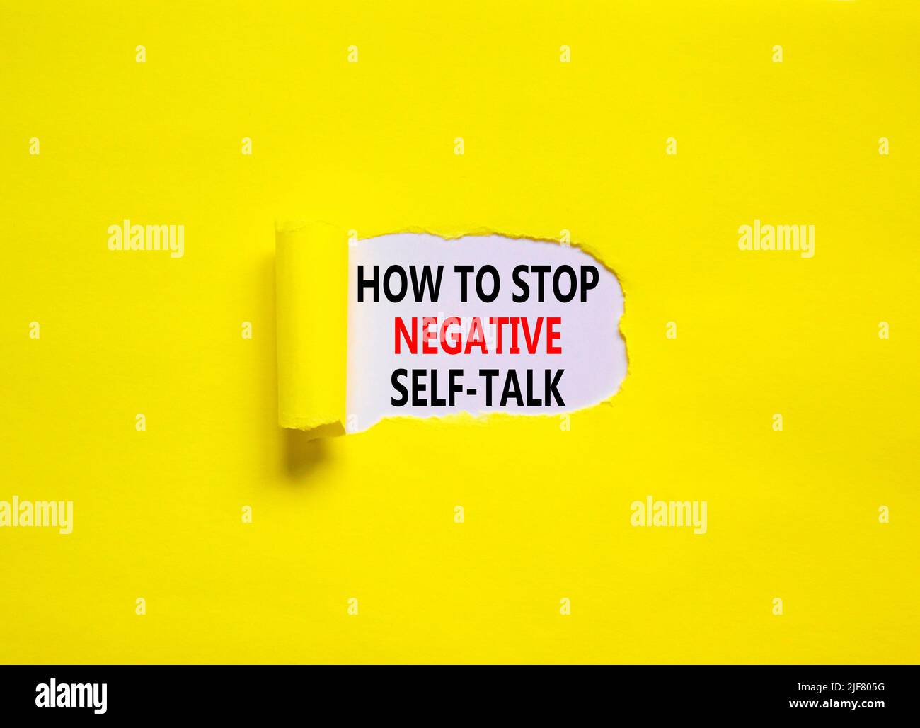 Stop negative self-talk symbol. Concept words How to stop negative self ...