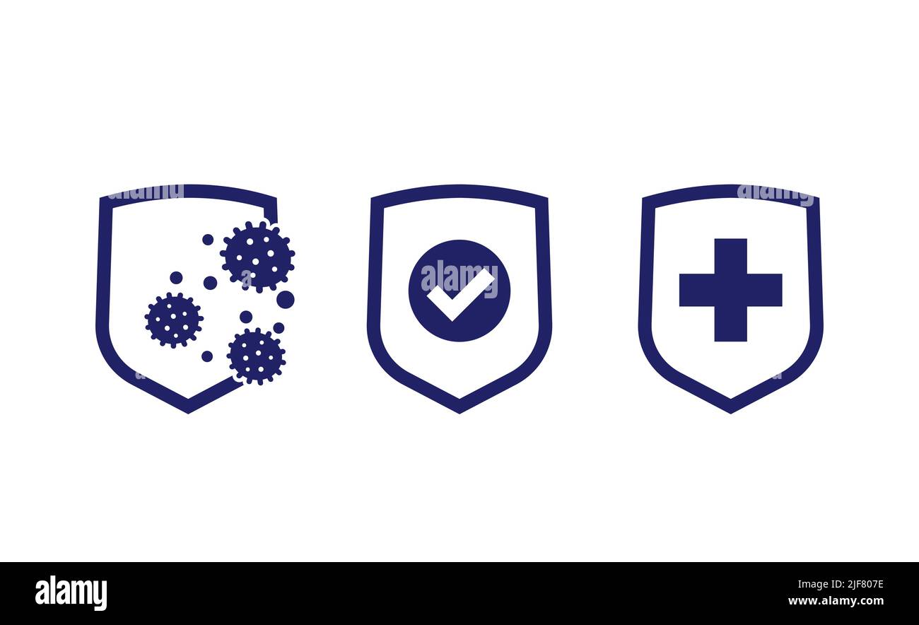 immune system and antibacterial protection icons Stock Vector Image ...