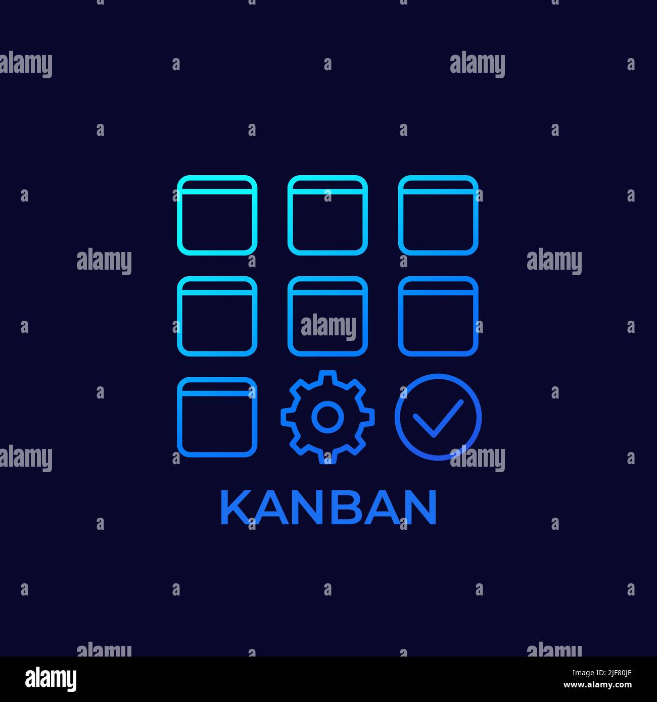 Kanban method line vector icon Stock Vector Image & Art - Alamy