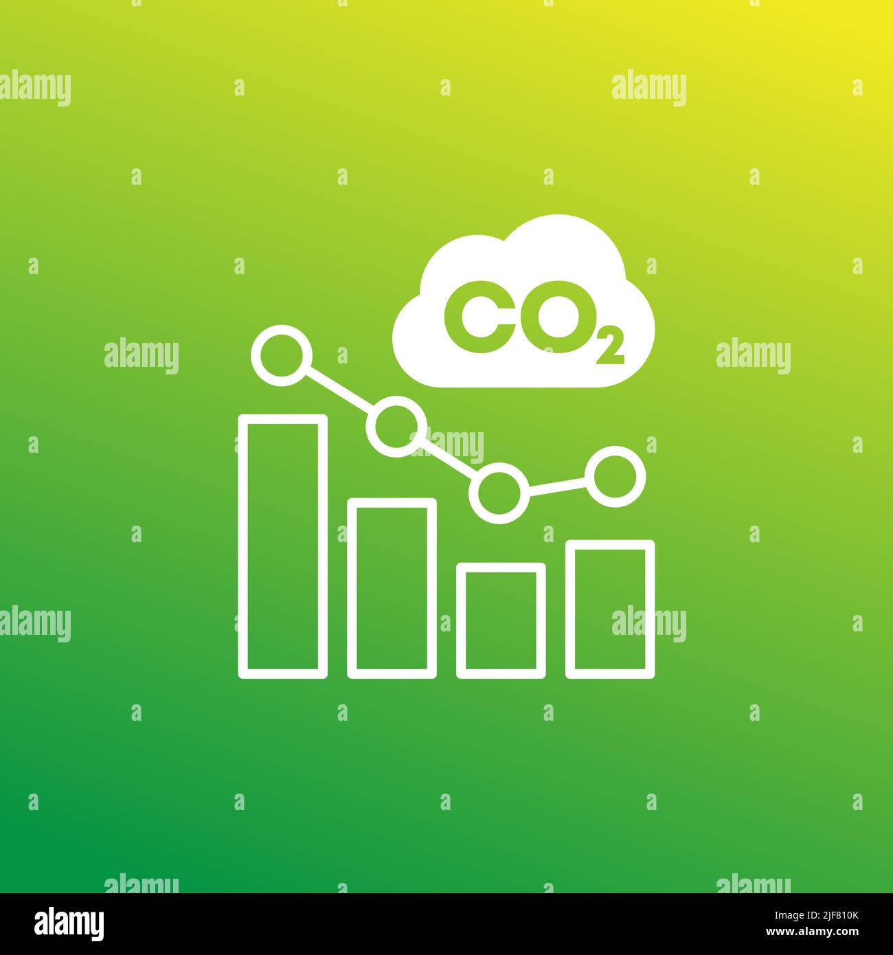 co2 gas, reducing carbon emission icon with graph Stock Vector Image ...