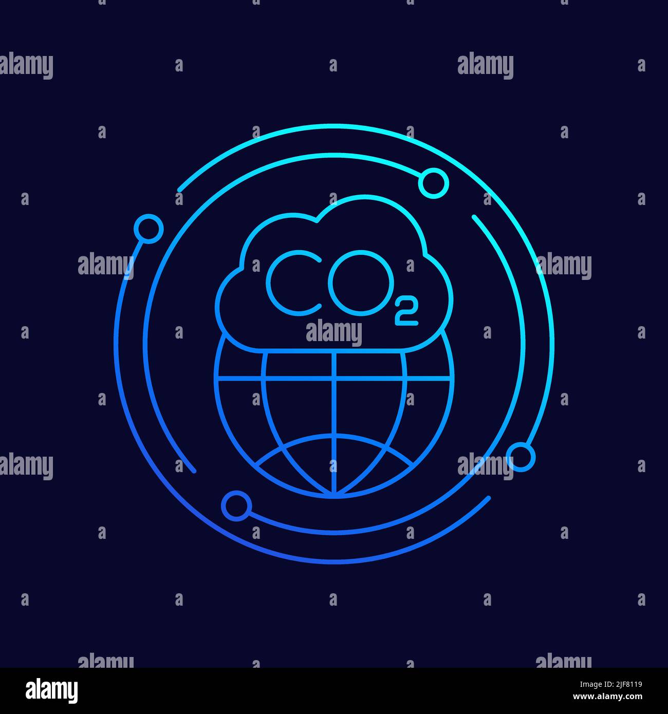 co2 gas, carbon dioxide pollution line vector icon Stock Vector Image ...