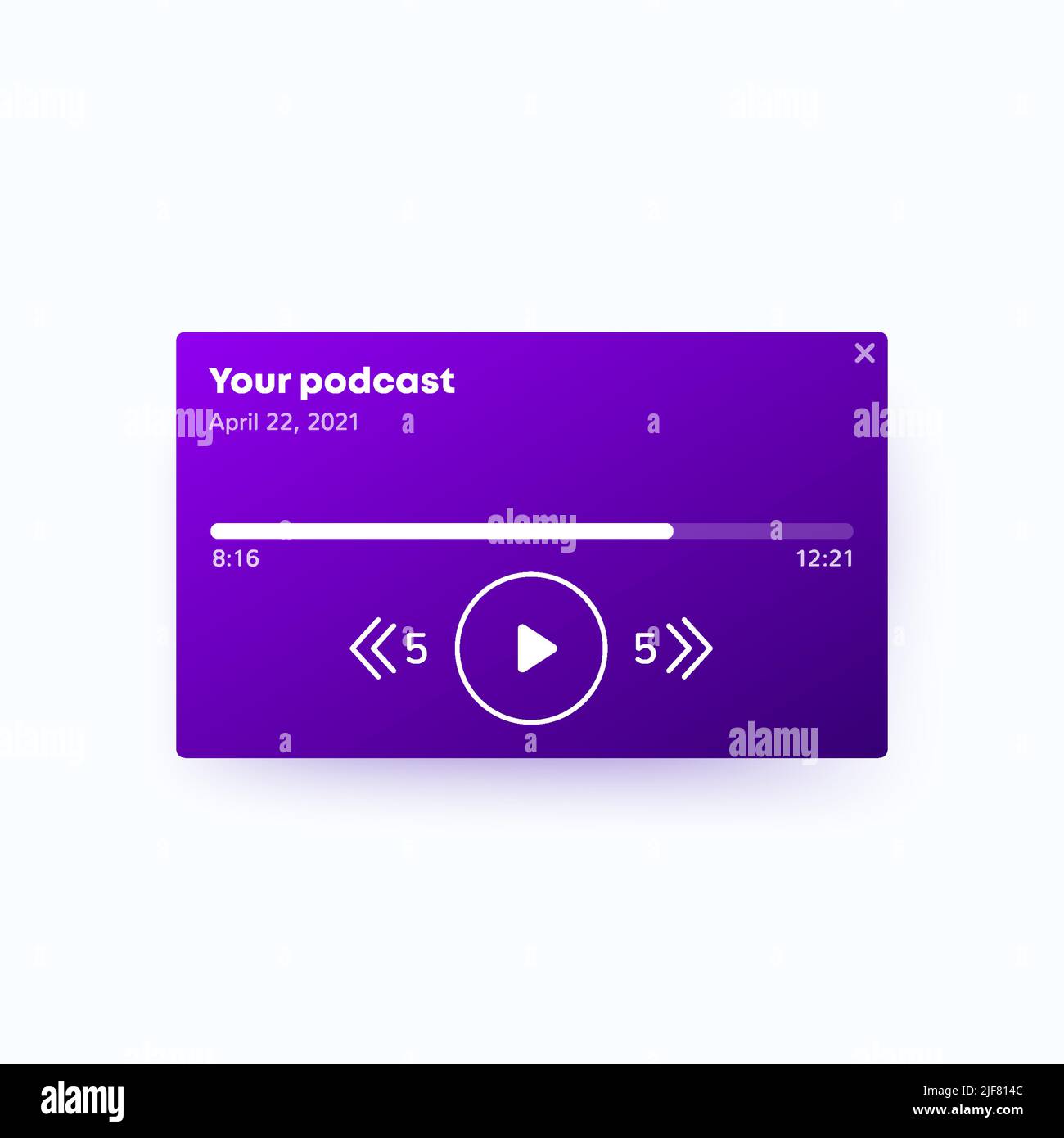 Podcast player interface design, vector Stock Vector Image & Art - Alamy