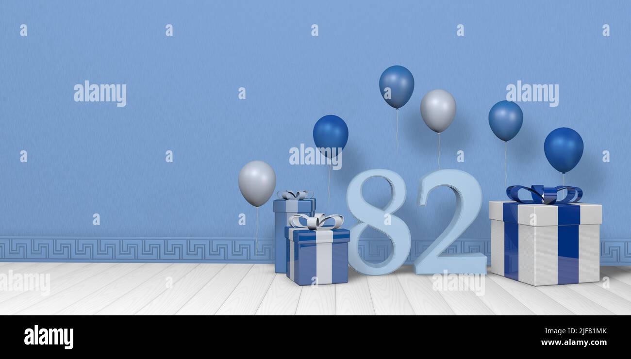 Blue white party balloons design hi-res stock photography and images ...
