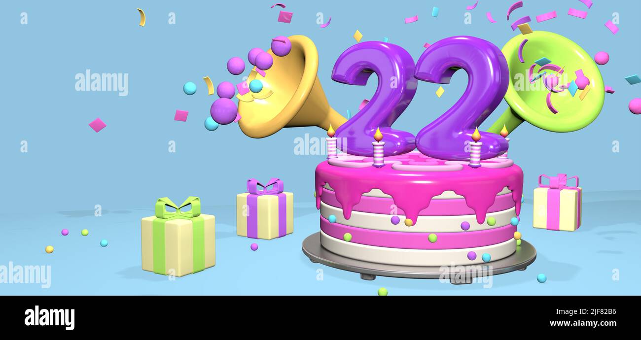 The Number 22 In Pink