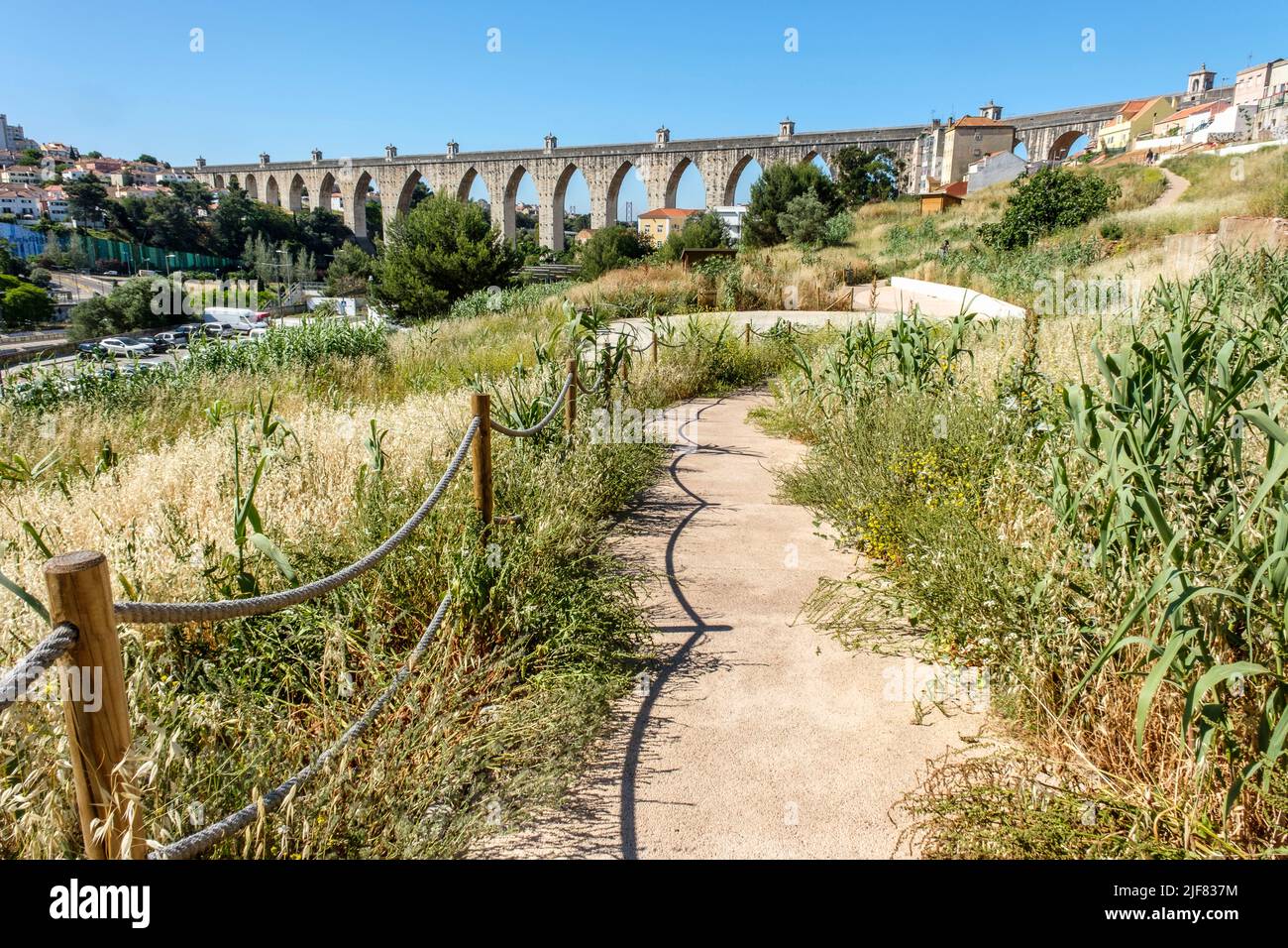 The city of Lisbon Alcantrara valley - Arch of the aqueduct of the free ...