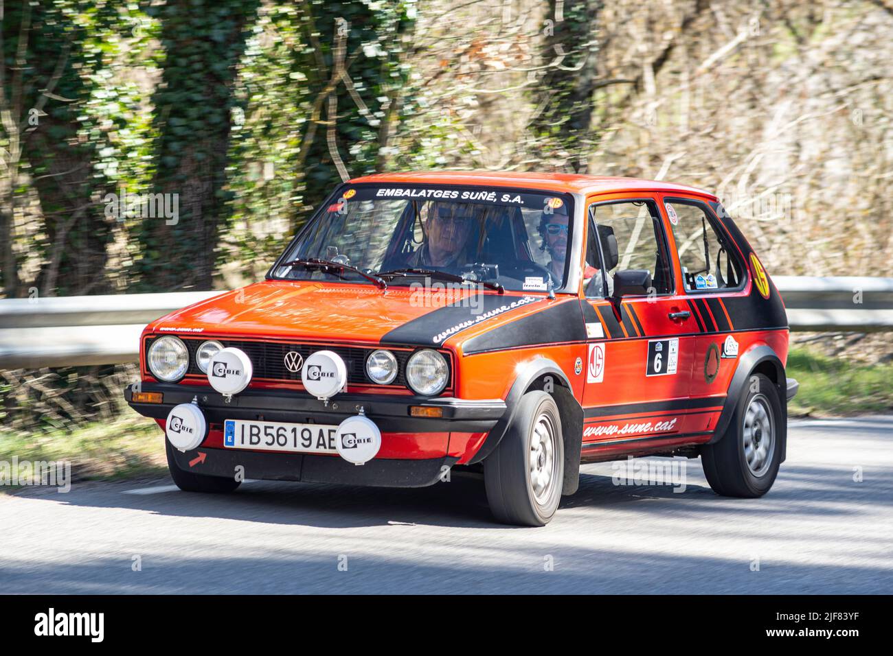 Classic german car in the asphalt rally. Volkswagen Golf Mk 1 Stock ...