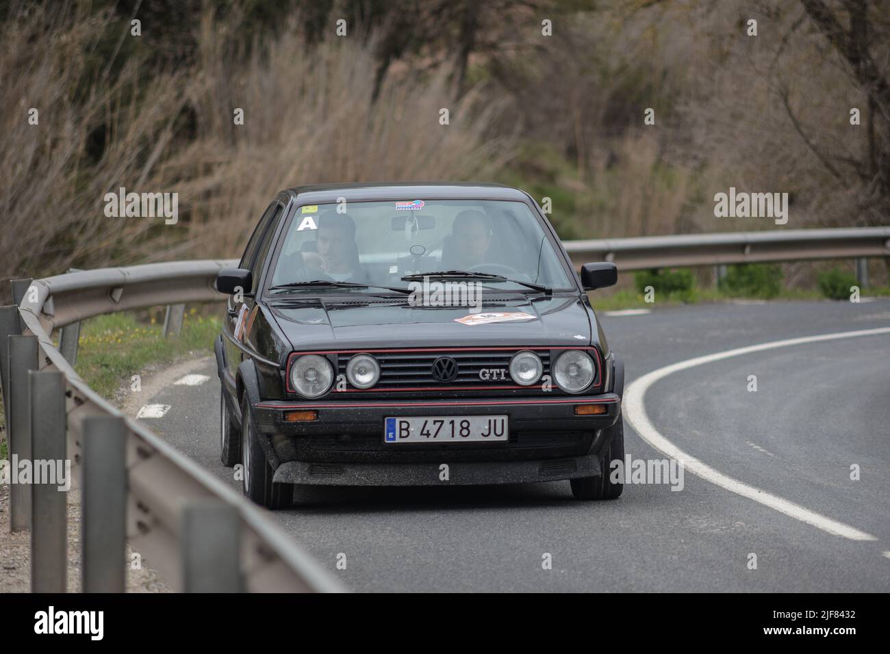 Classic german car in the asphalt rally. Volkswagen Golf Mk 2 Stock ...