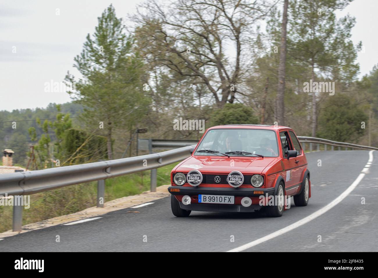 Classic german car in the asphalt rally. Volkswagen Golf Mk 1 Stock ...