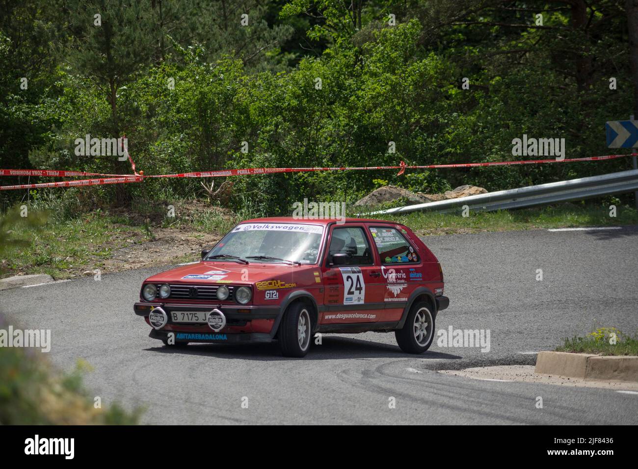 Classic german car in the asphalt rally. Volkswagen Golf Mk 2 Stock ...