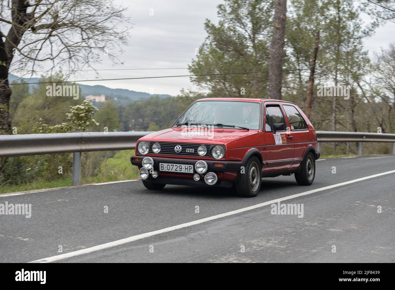 Classic german car in the asphalt rally. Volkswagen Golf Mk 2 Stock ...