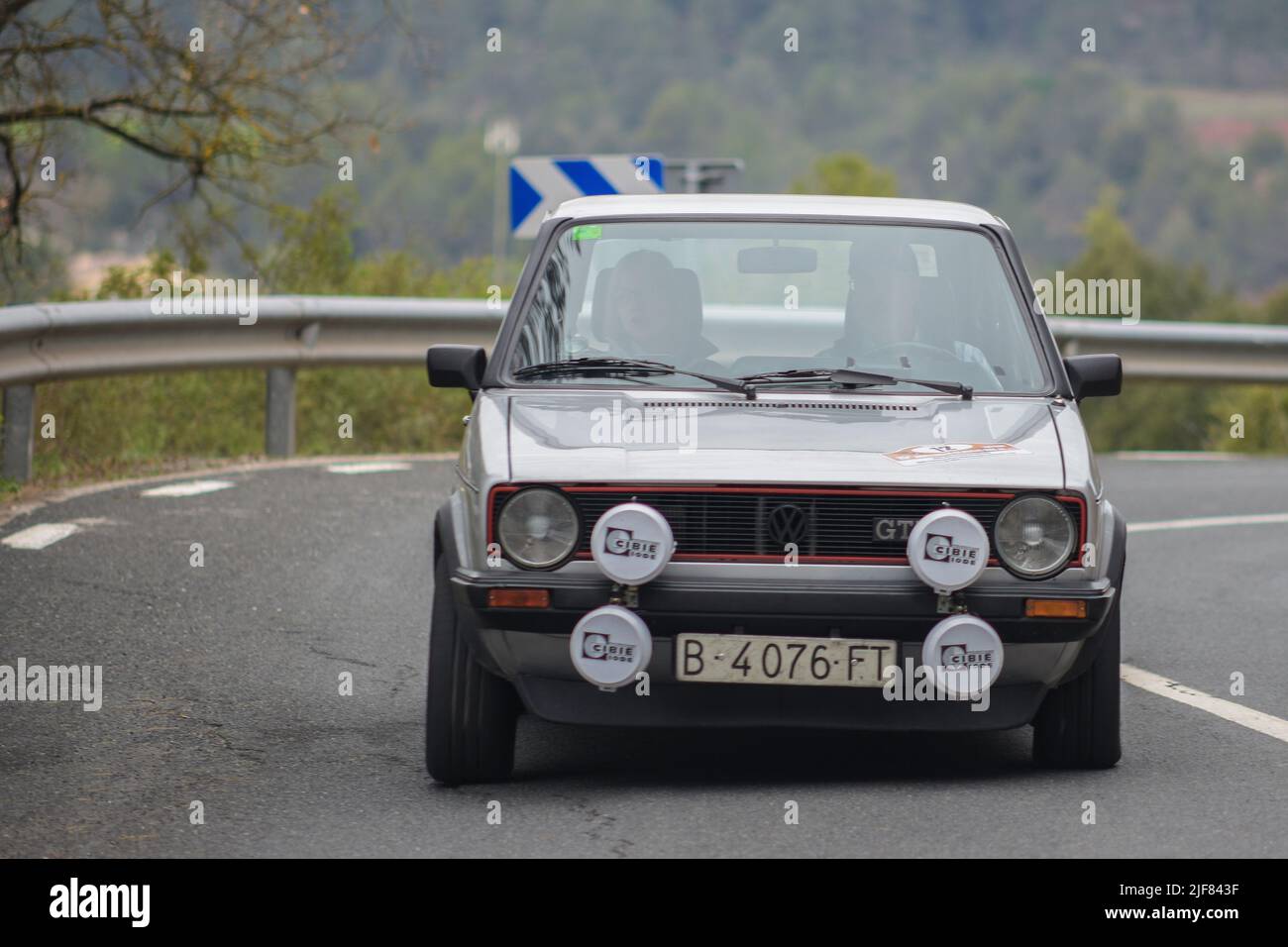 Classic german car in the asphalt rally. Volkswagen Golf Mk 1 Stock ...