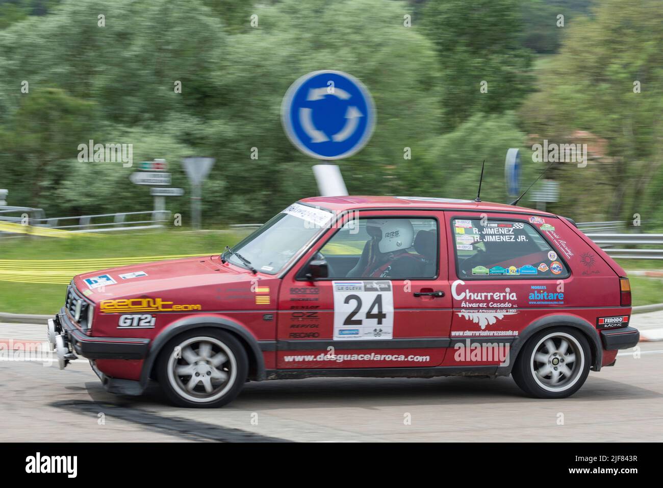 Classic german car in the asphalt rally. Volkswagen Golf Mk 2 Stock ...