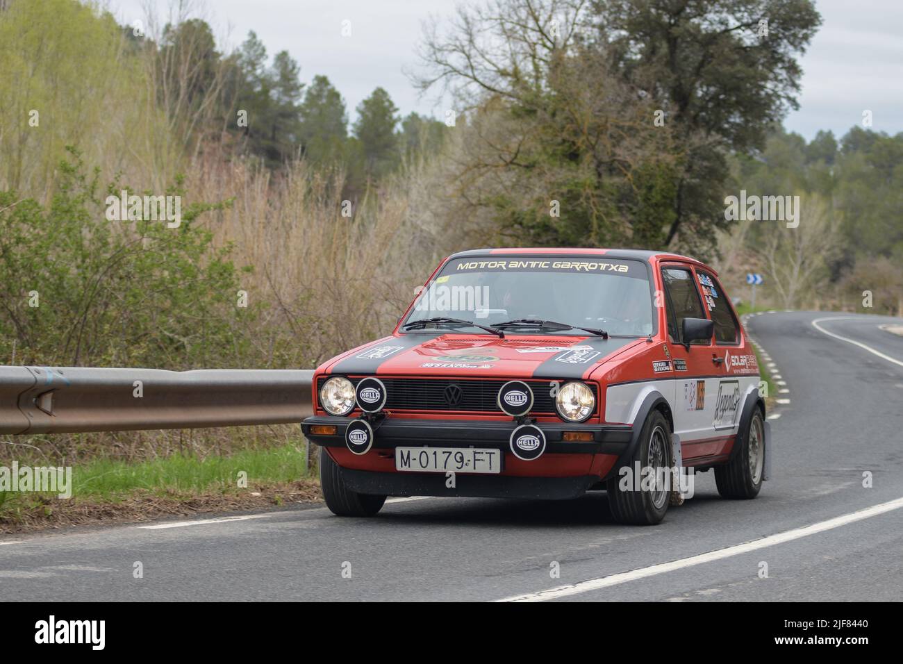 Classic german car in the asphalt rally. Volkswagen Golf Mk 1 Stock ...