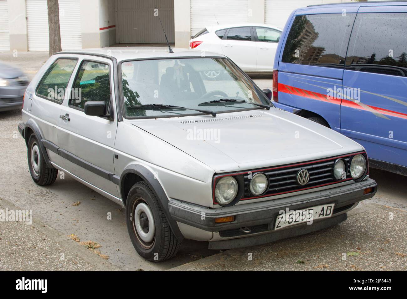 Classic german car in the asphalt rally. Volkswagen Golf Mk 2 Stock ...