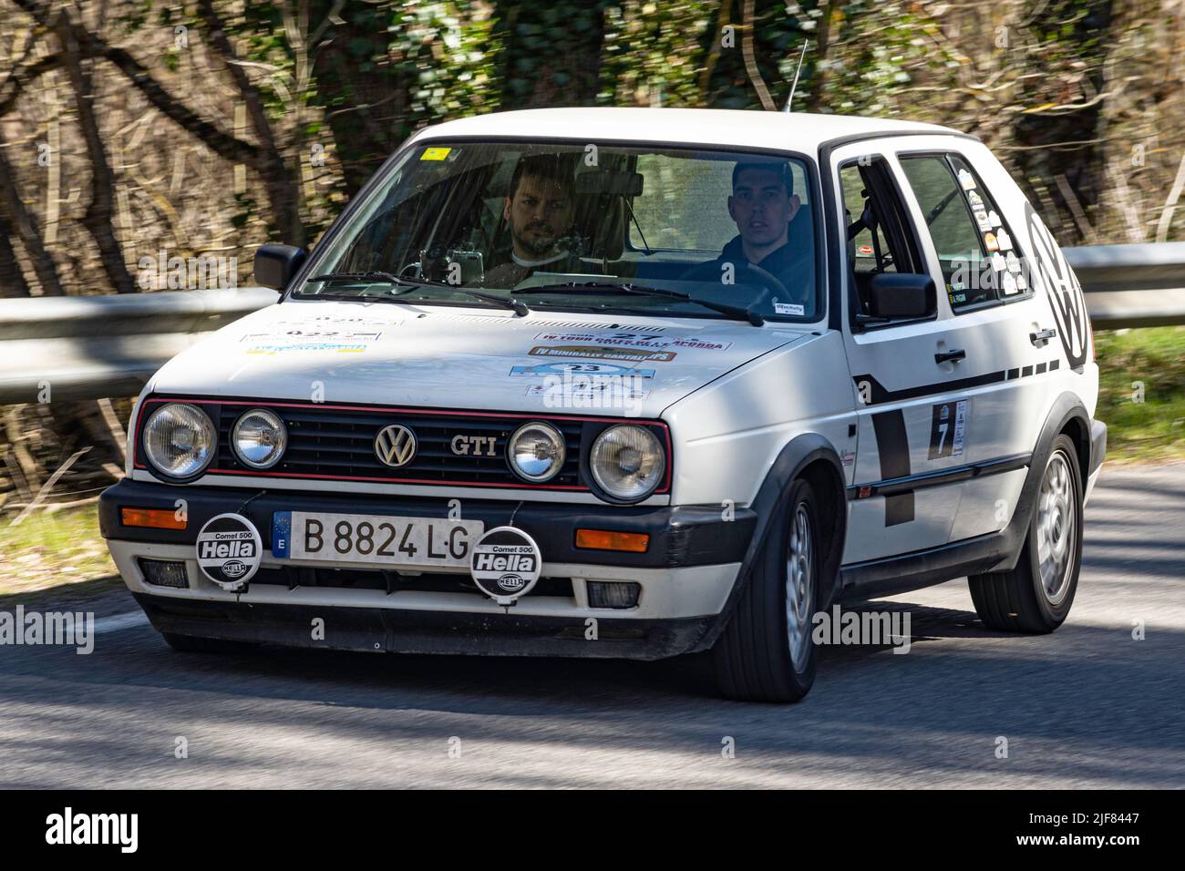 Classic german car in the asphalt rally. Volkswagen Golf Mk 2 Stock ...