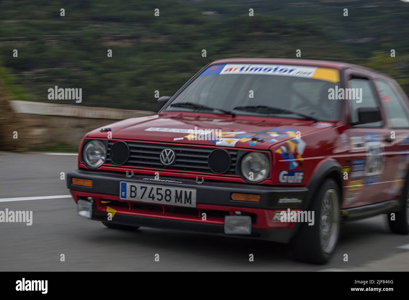 Classic german car in the asphalt rally. Volkswagen Golf Mk 2 Stock ...