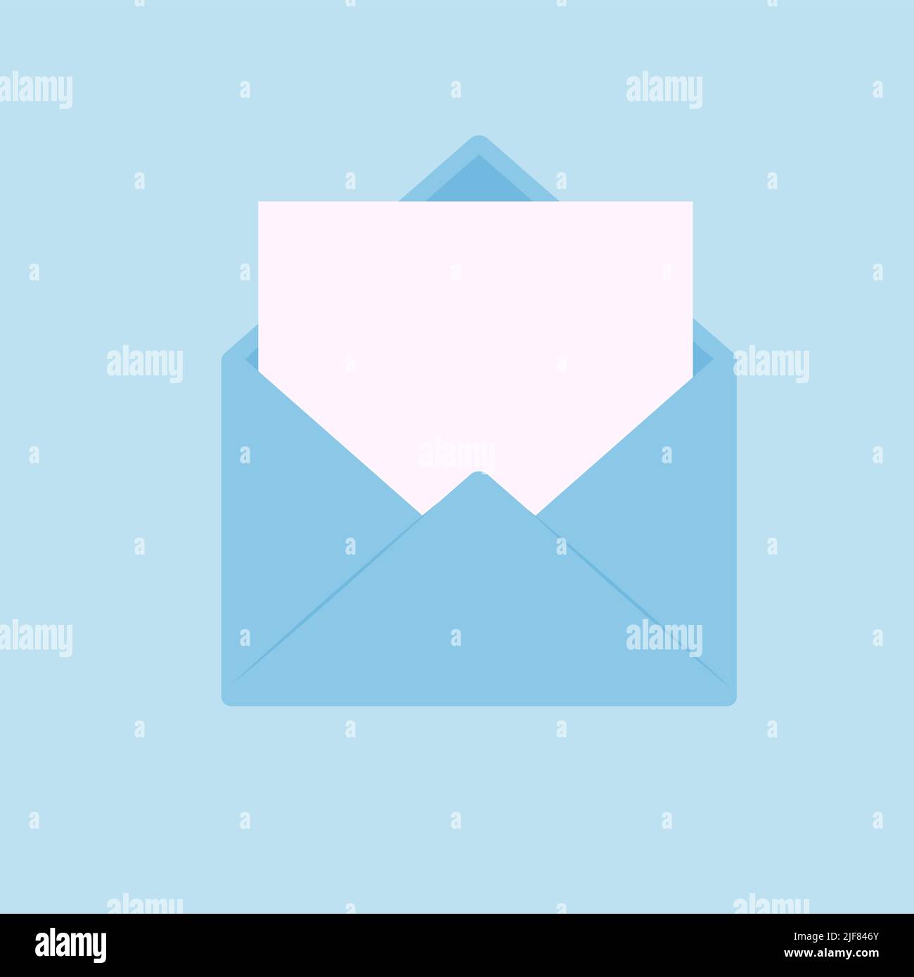 envelope with sheet of empty paper. mail concept. vector illustration ...