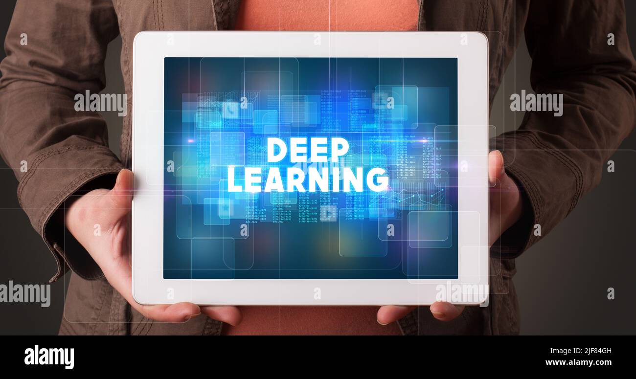 Person holding tablet, technology concept Stock Photo - Alamy