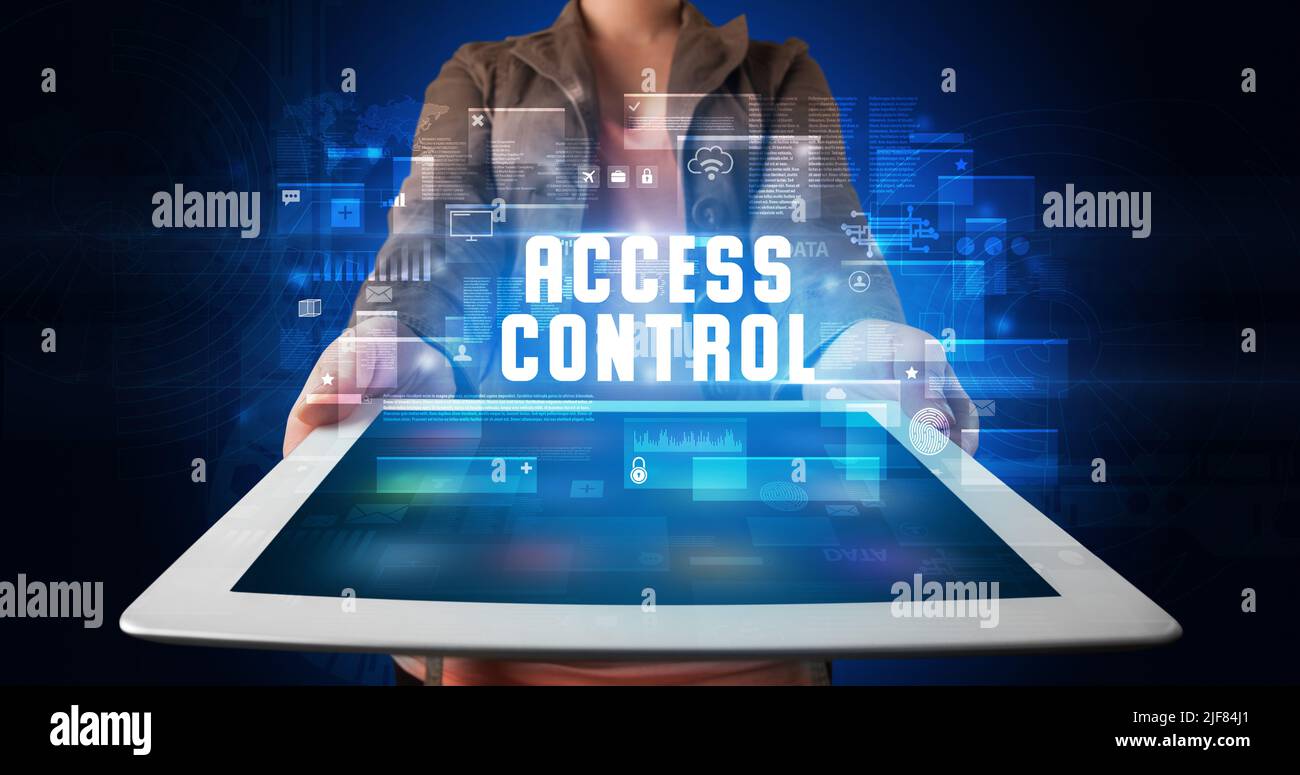 Person holding tablet, security concept Stock Photo - Alamy
