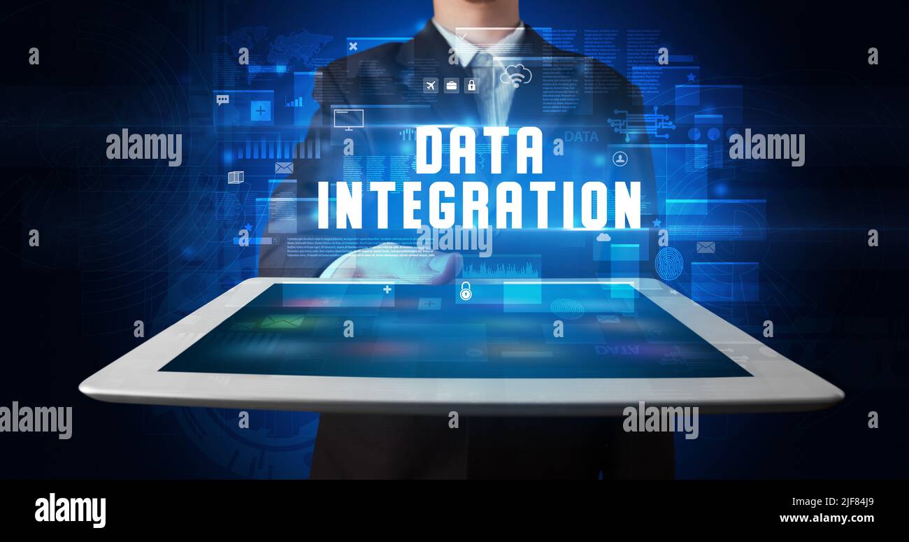 Person holding tablet, security concept Stock Photo - Alamy