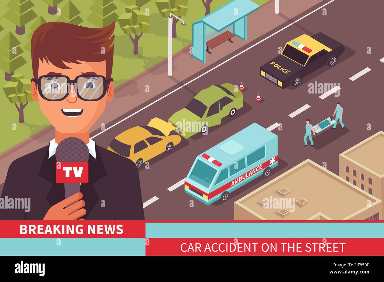 Car crash news Stock Vector Images - Alamy