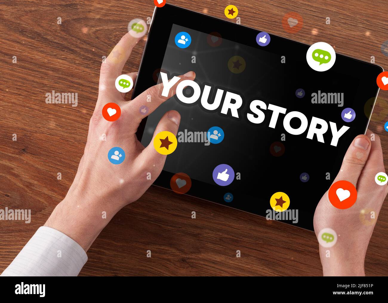 Close-up of a touchscreen, social media concept Stock Photo - Alamy